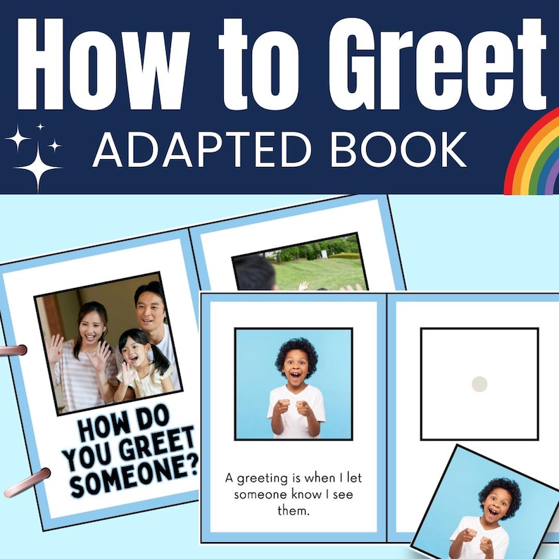How to Greet Friends | Adapted Book for Autism Social Skills Special ...