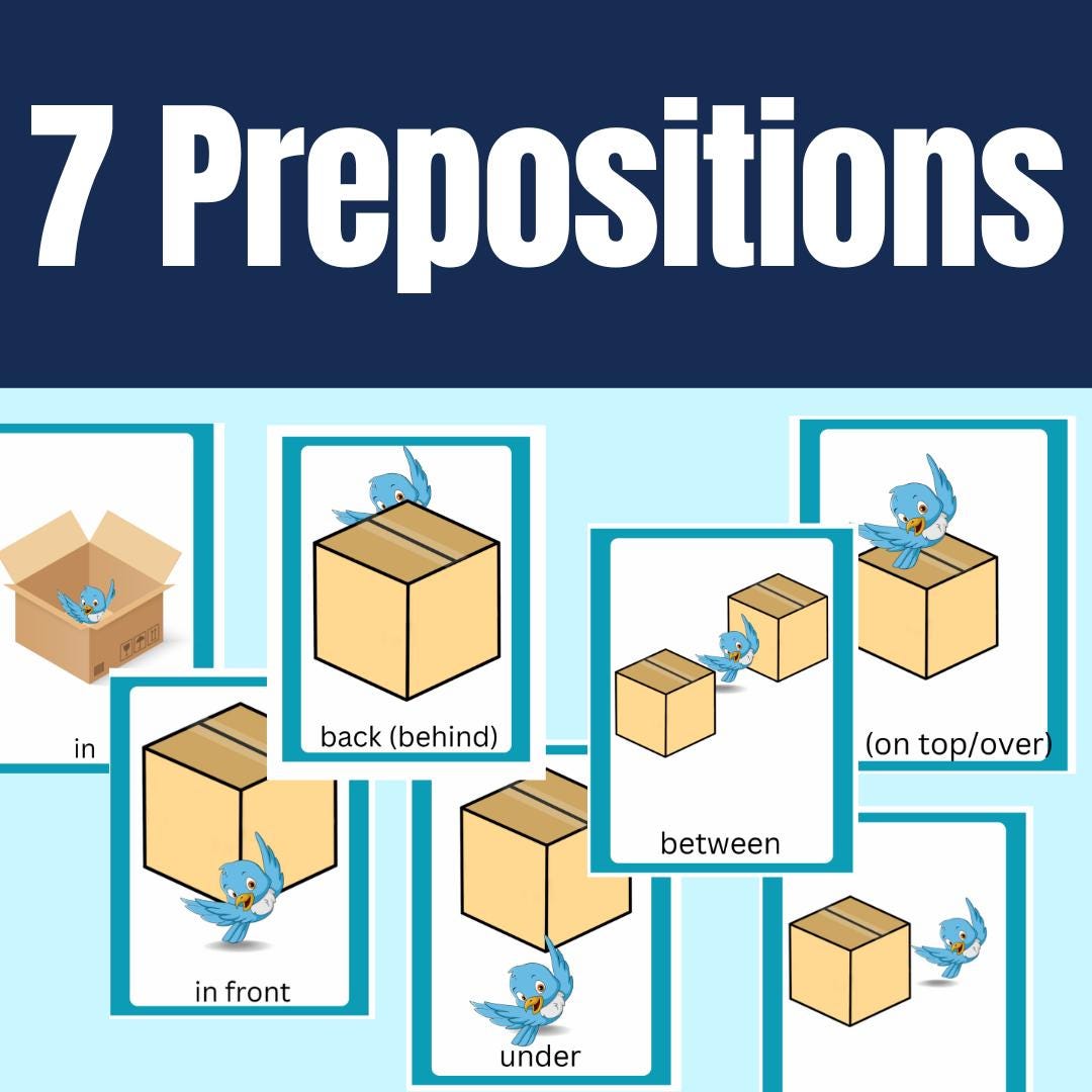 Label & Identify Preposition Picture Cards Aligned With ABLLS C51 G35 ...