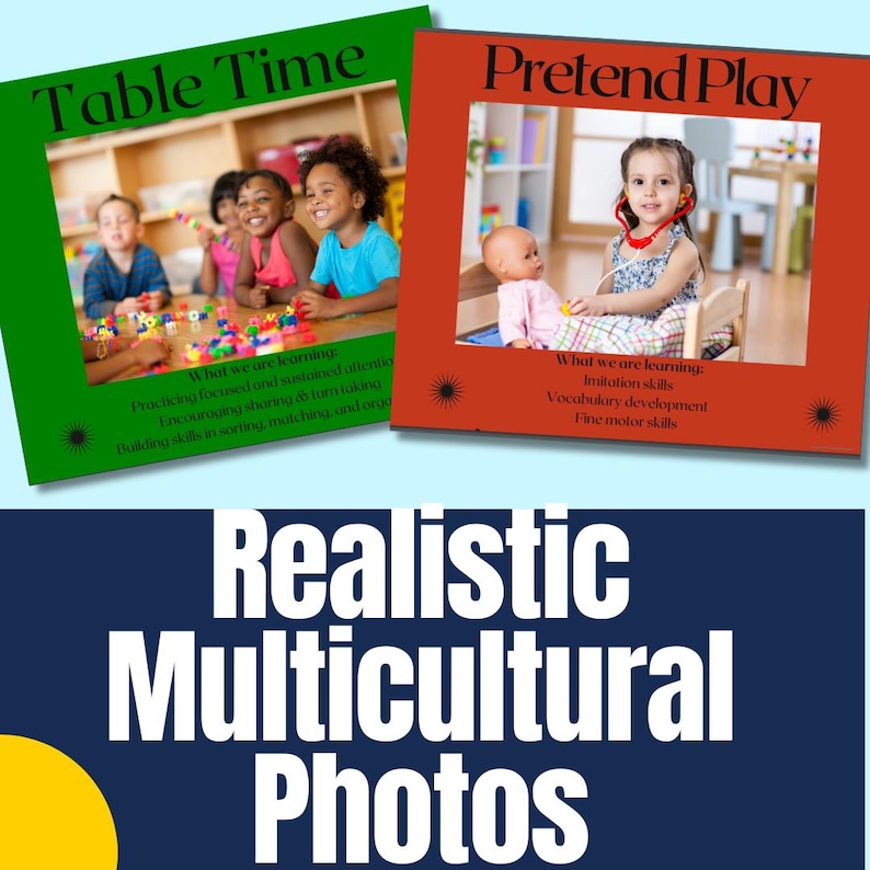 Center Signs With Goals & Realistic Photos for Preschool Pre-k ...