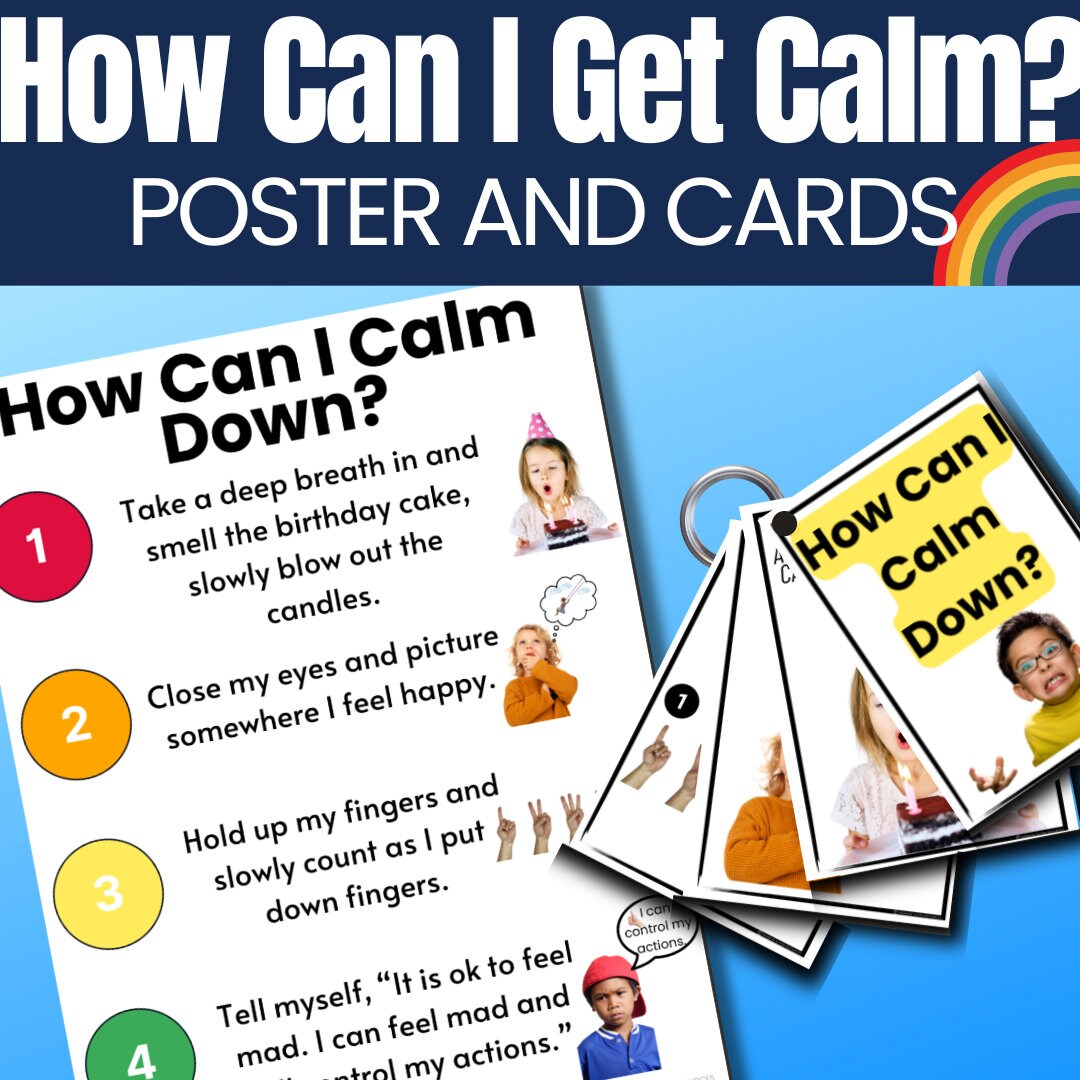 How Can I Get Calm Poster Set Visualization Breathing Exercises & More ...