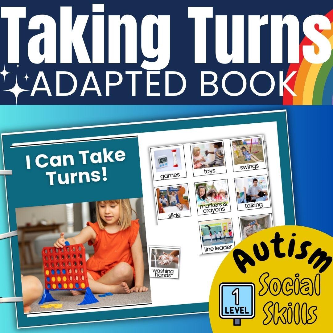 Taking Turns Adapted Book Autism Turn Taking Preschool Kindergarten ...