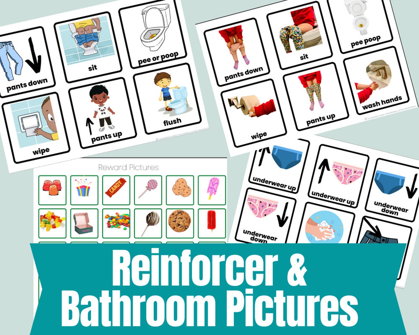 Editable Autism Toilet Training Visuals Bathroom Potty Visual Supports ...