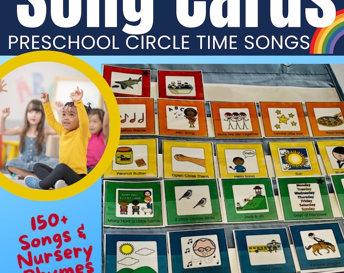Printable Circle Time Song Choice Cards: Preschool & Toddler Visuals ...