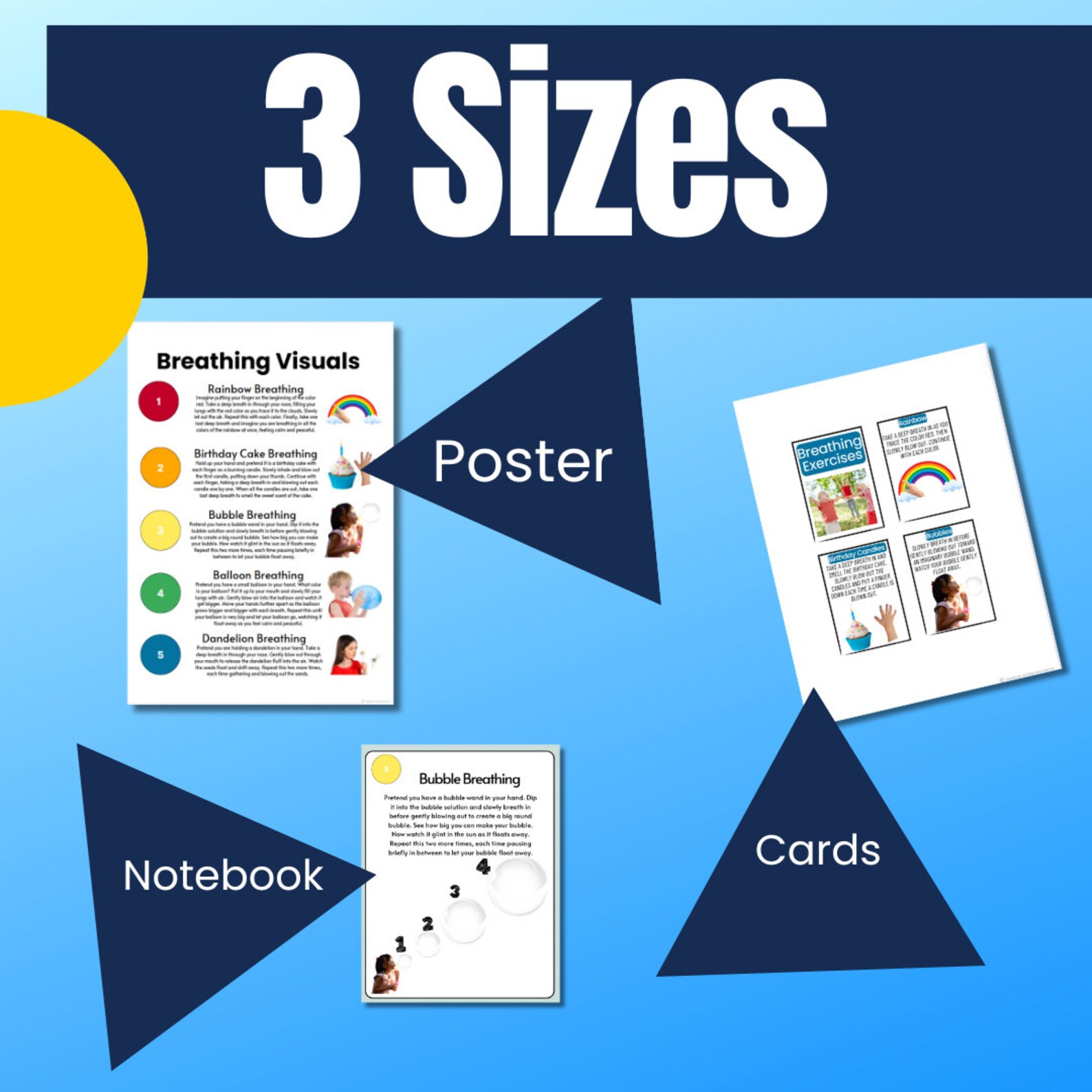 Breathing Exercises Poster Set 5 Breathing Techniques for Kids ...