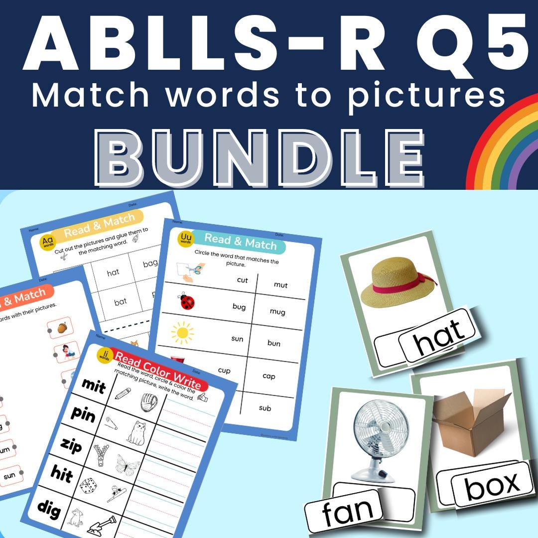 Match Words to Pictures Bundle Cards & CVC Worksheets Aligned With ...