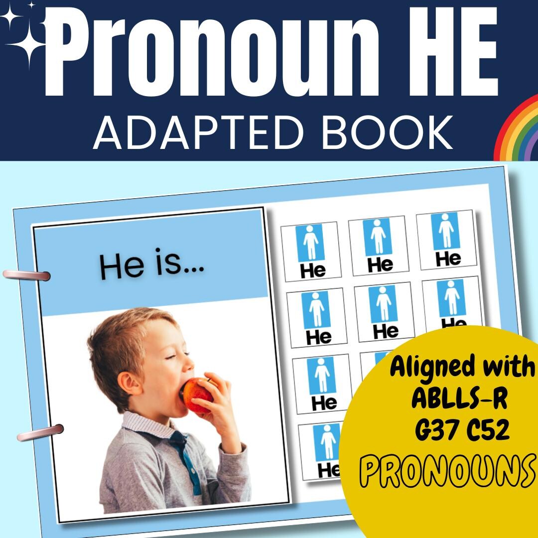 He Pronoun Adapted Book Errorless Aligned W ABLLS-R C52 G37 Label & ID ...