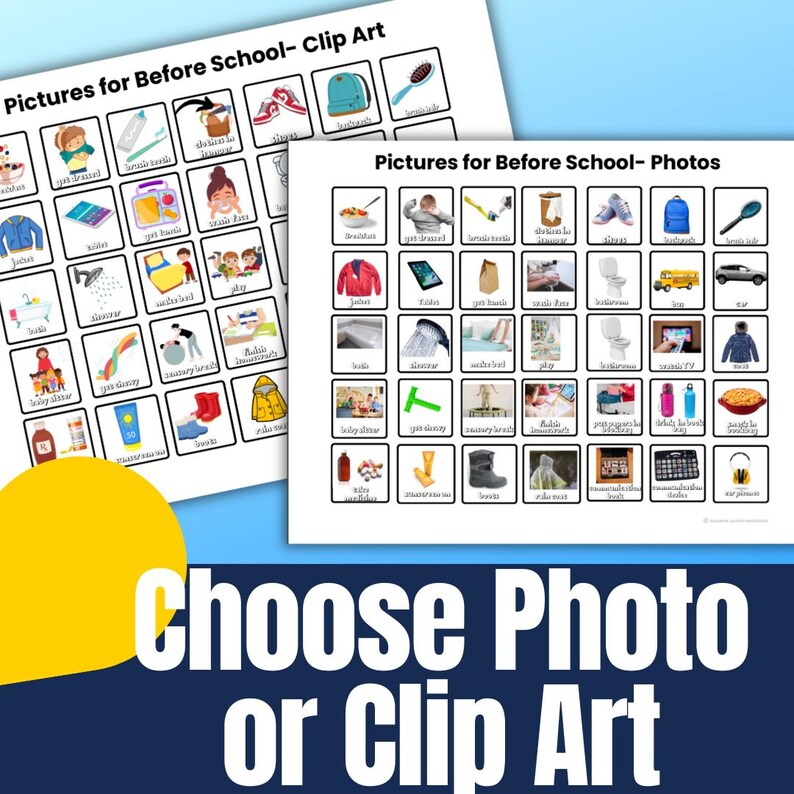 Autism Visual Schedule for Before School and After School With Photos ...