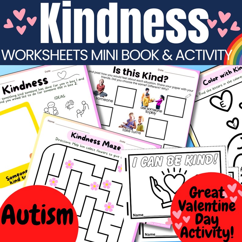 Kindness Worksheets & Activities for Autism Social Skills - Etsy