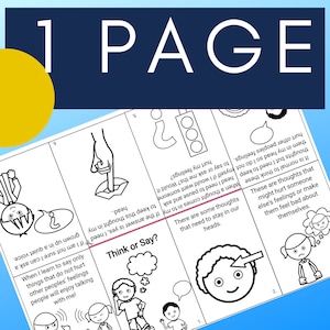 Say or Think Social Filter Mini Coloring Book for Autism SEL Skills - Etsy