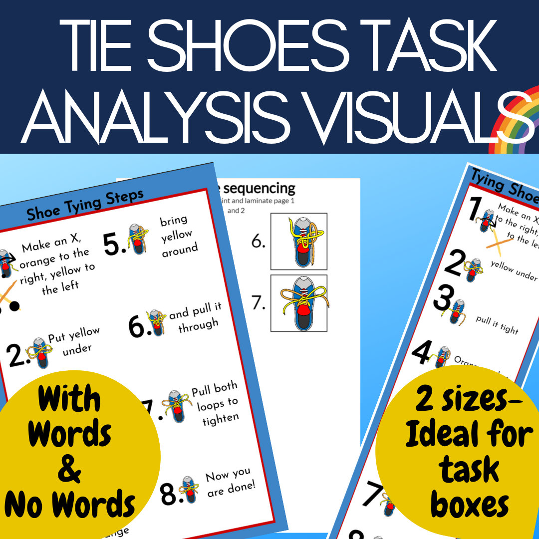 Teaching Shoe Tying Autism Visuals to Teach Children to Tie Shoes - Etsy