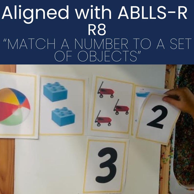 Matching Numbers to Objects Photo Picture Cards Aligned With ABLLS R8 ...