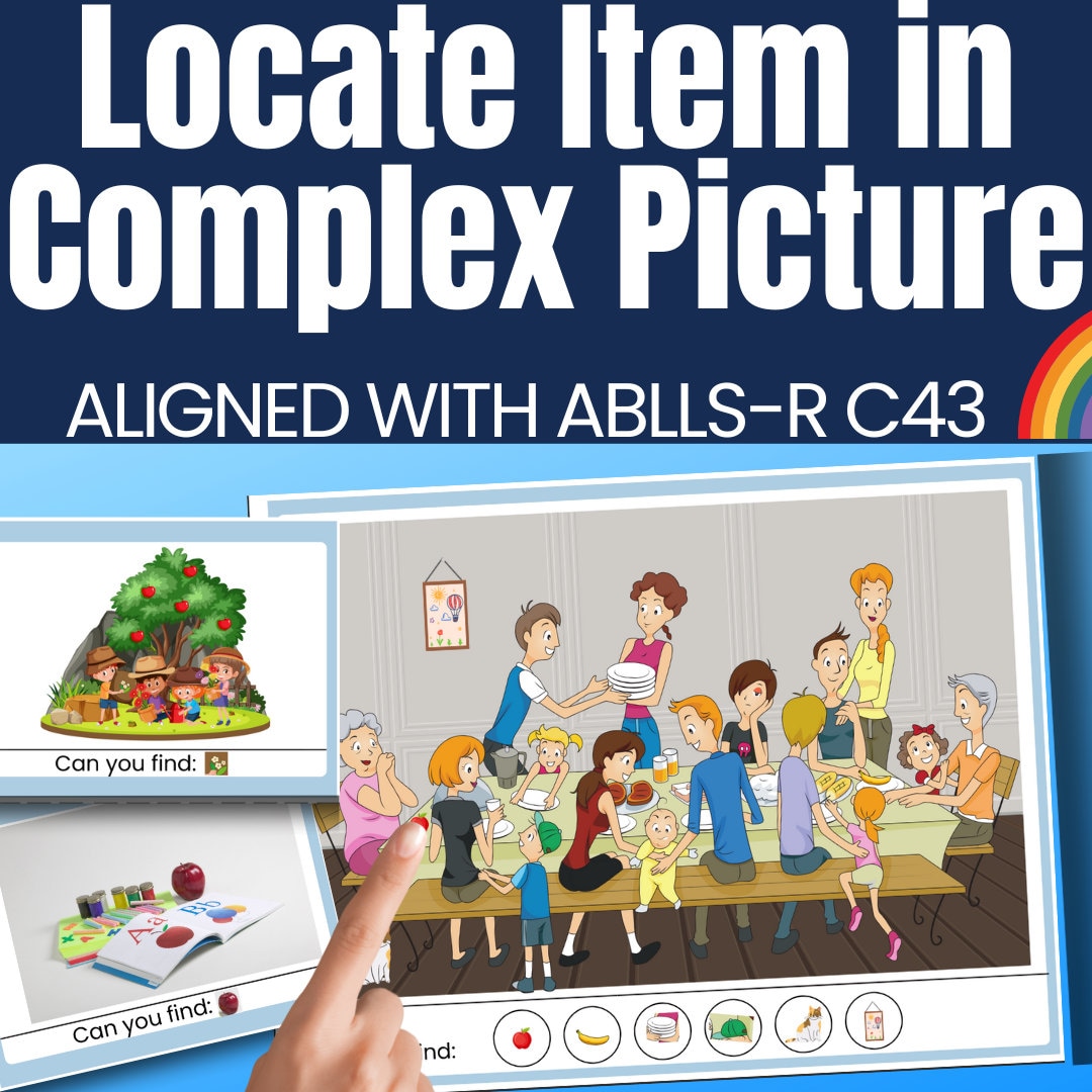 Locate Item in Larger Complex Picture Photo Cards Aligned With ABLLS-R ...