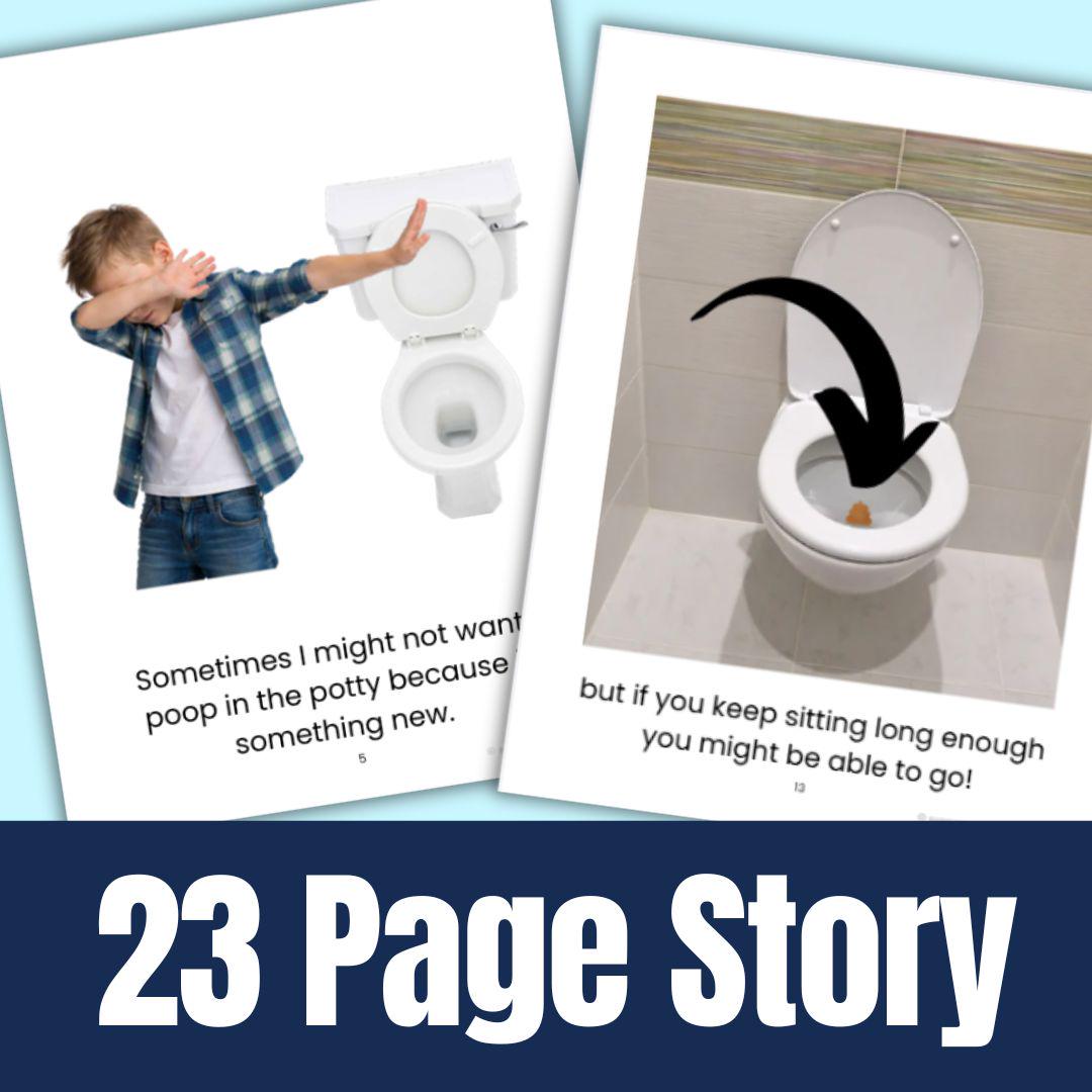 Poop in Potty Toilet Training Social Story (boys) Autism Potty Training ...