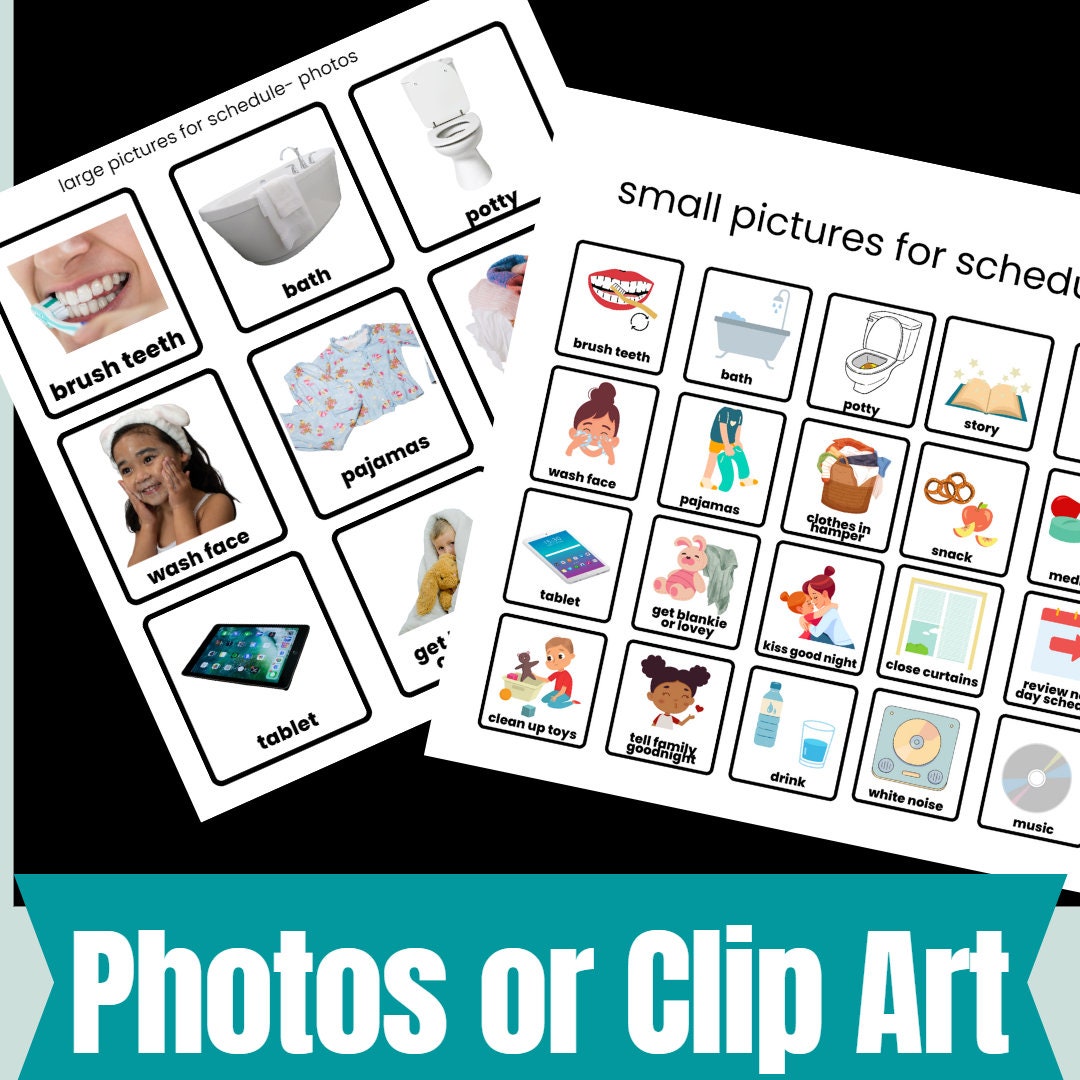 Autism Bedtime Visual Schedule for Nighttime Routine 3 Styles - Etsy