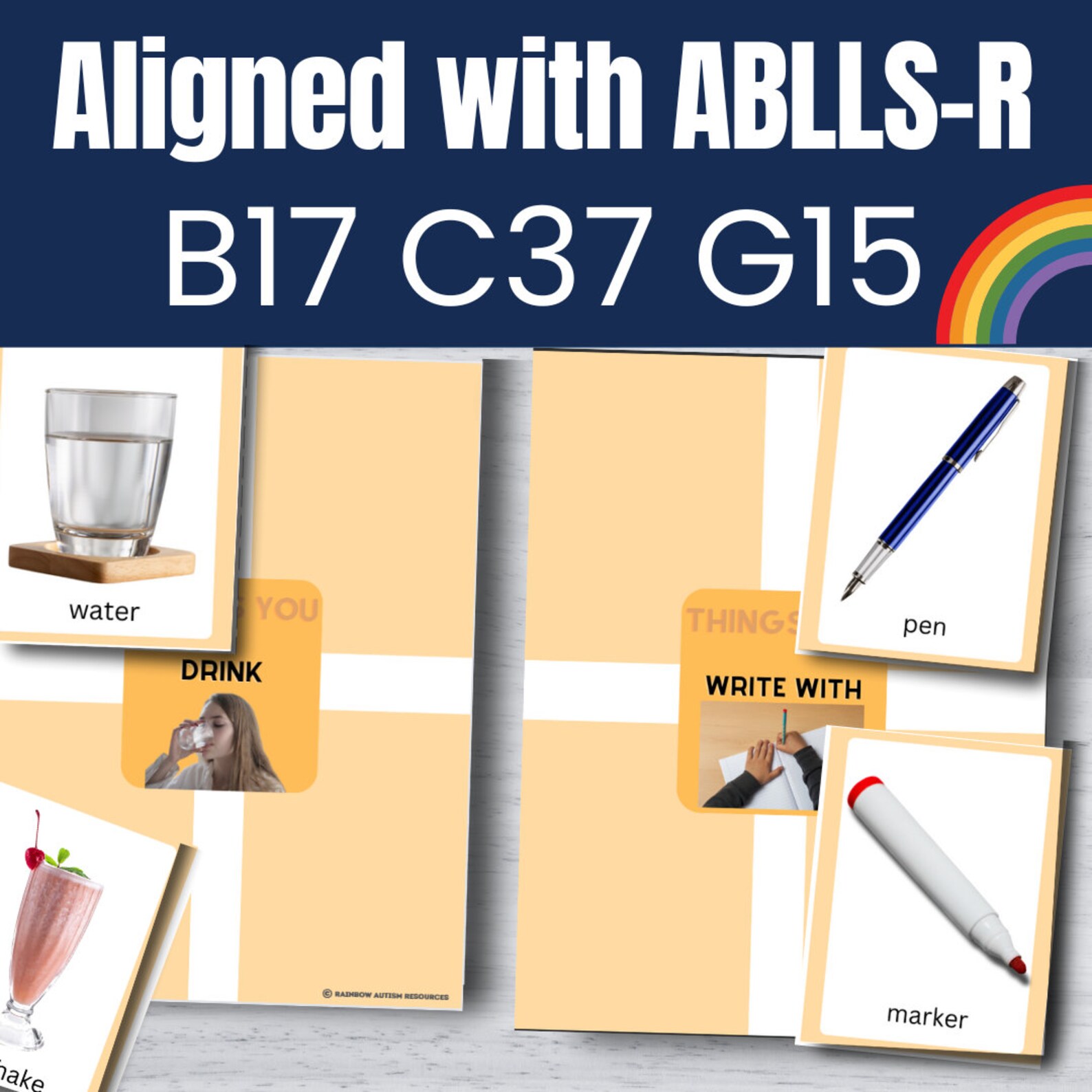 Early Learner Skills Autism Ablls-r Aligned Picture Card Bundle - Etsy