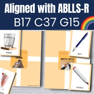 Early Learner Skills Autism Ablls-r Aligned Picture Card Bundle - Etsy