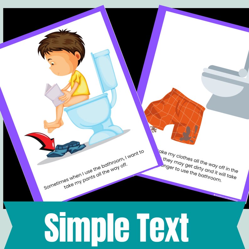 Autism Social Story: Bathroom & Potty Training - Clothes Stay on (PDF ...