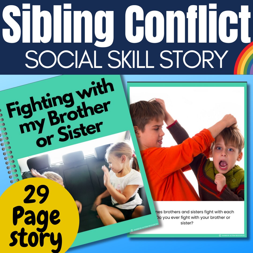 Fighting With Brothers or Sisters Autism Social Skill Story for Sibling ...