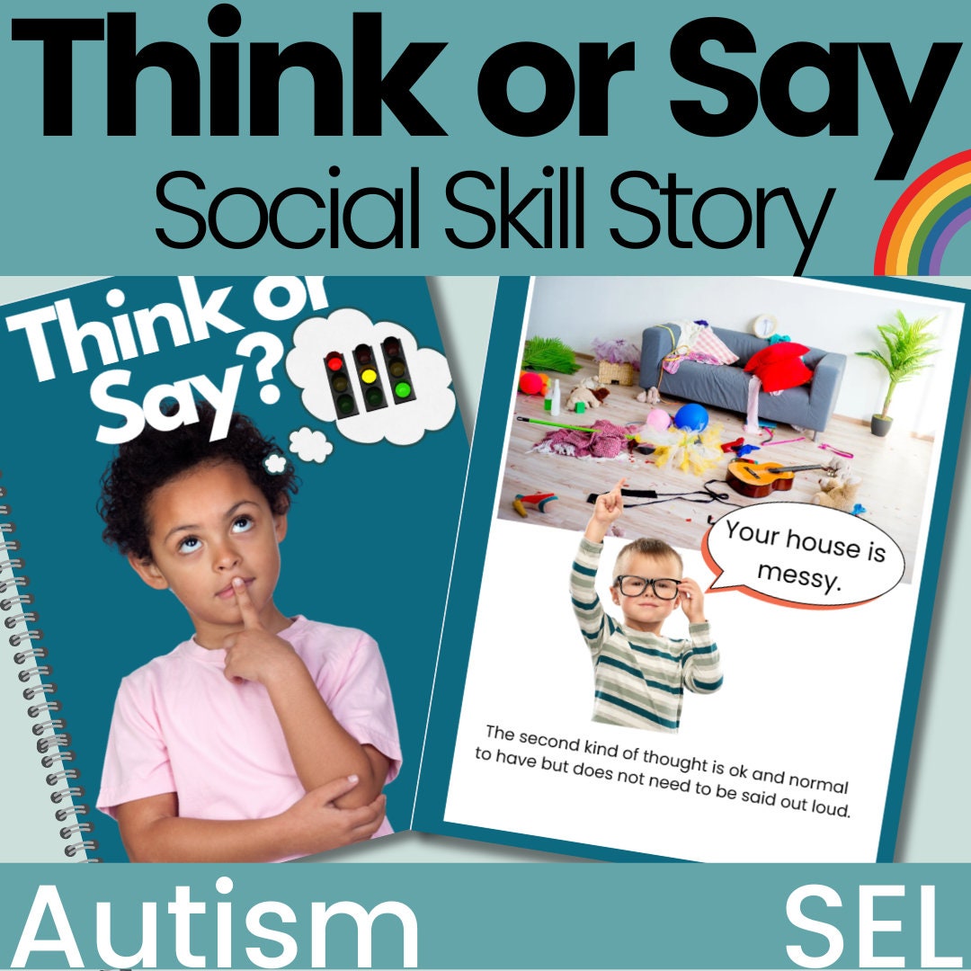 Think It or Say It Social Story Autism SEL to Teach Social Filter - Etsy