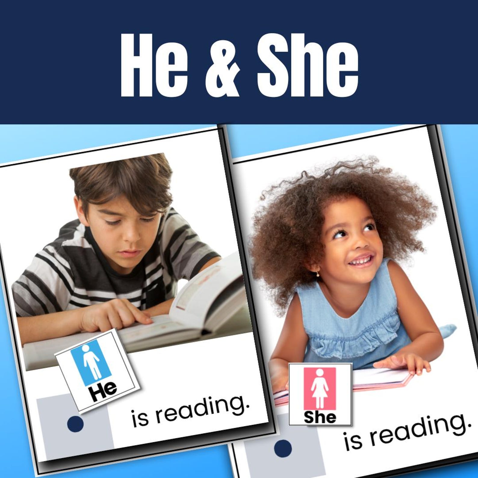 Pronouns He & She Adapted Book Aligned W ABLLS-R C52 G37 Label and ID ...