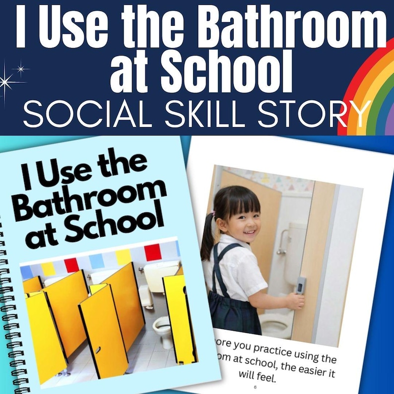 I Go to the Bathroom at School Autism Toilet Training Social Story ...