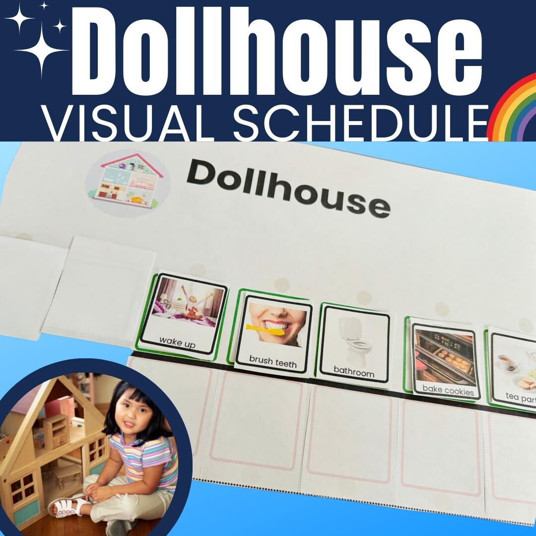 Dollhouse Visual Schedule Mini Activity Schedule for Autism Play Skills ...