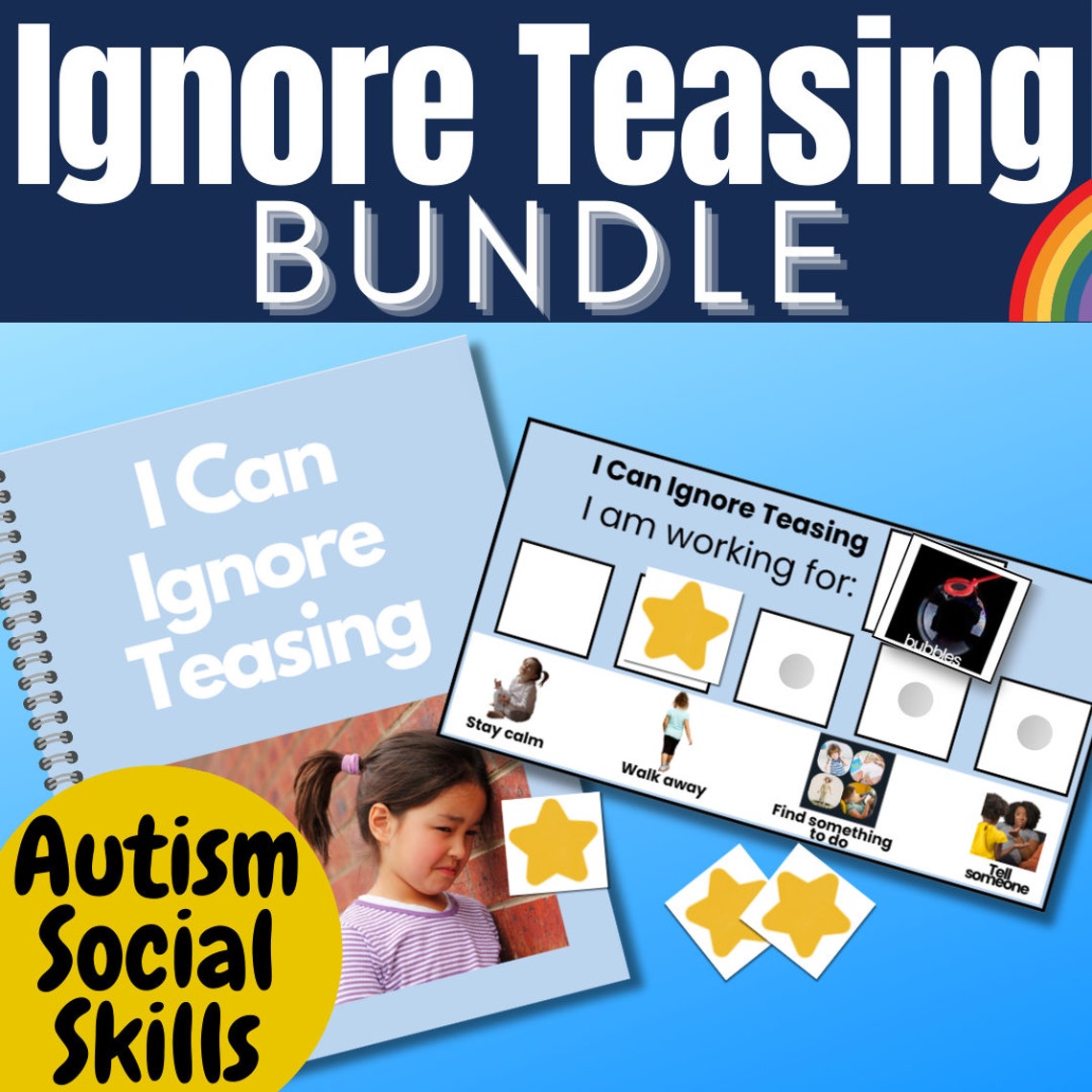 Ignoring Teasing Bundle Autism Social Skill Story & Token Board Reward ...