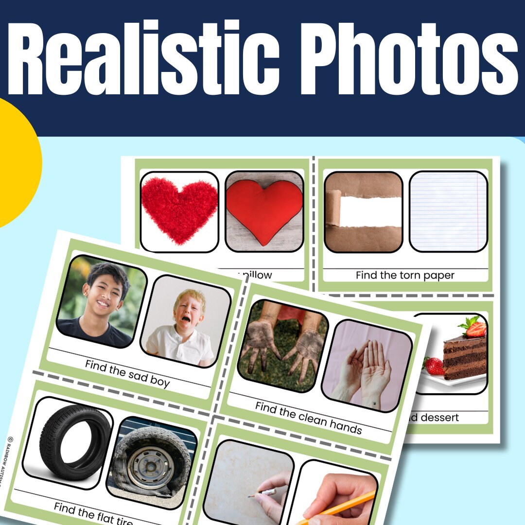Select Adjectives Speech Therapy Photo Cards Aligned With ABLLS-R C24 ...