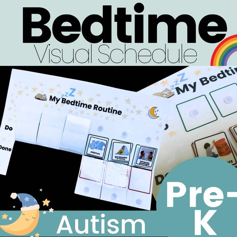 Autism Bedtime Visual Schedule for Nighttime Routine 3 Styles - Etsy