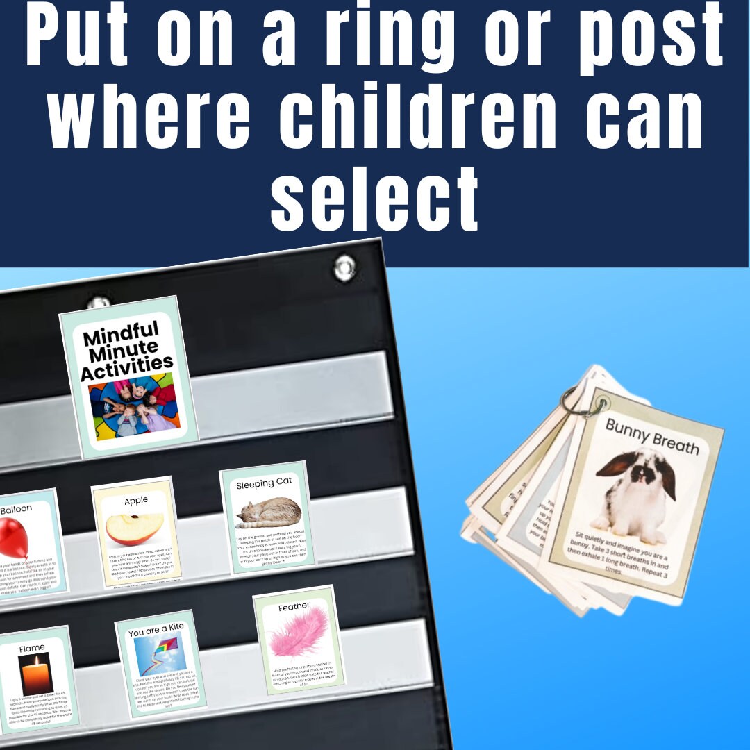 Preschool Mindful Minute Activity Cards Breathing Visuals & More SEL ...