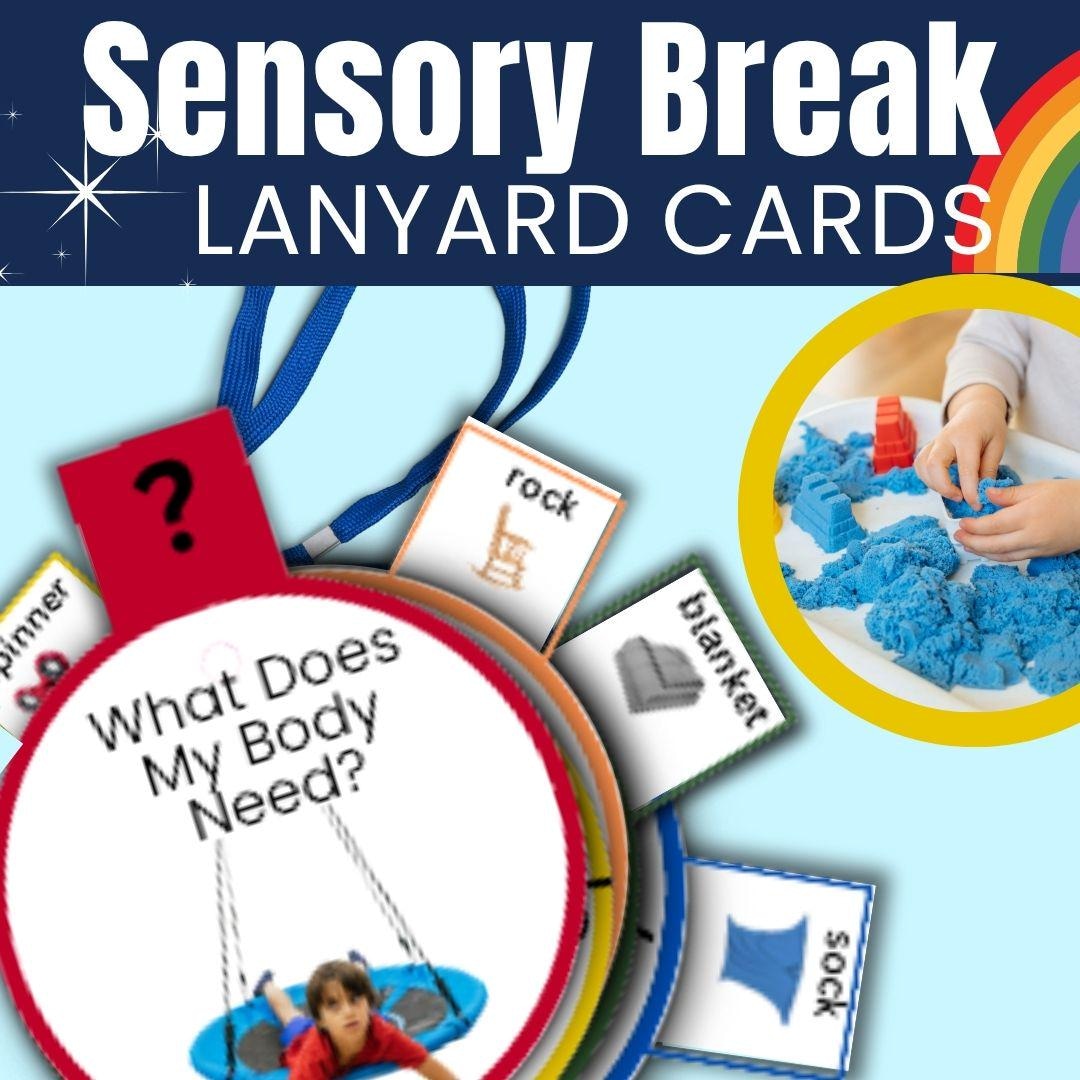 Editable Sensory Break Lanyard Cards Autism Visual Supports OT Self ...