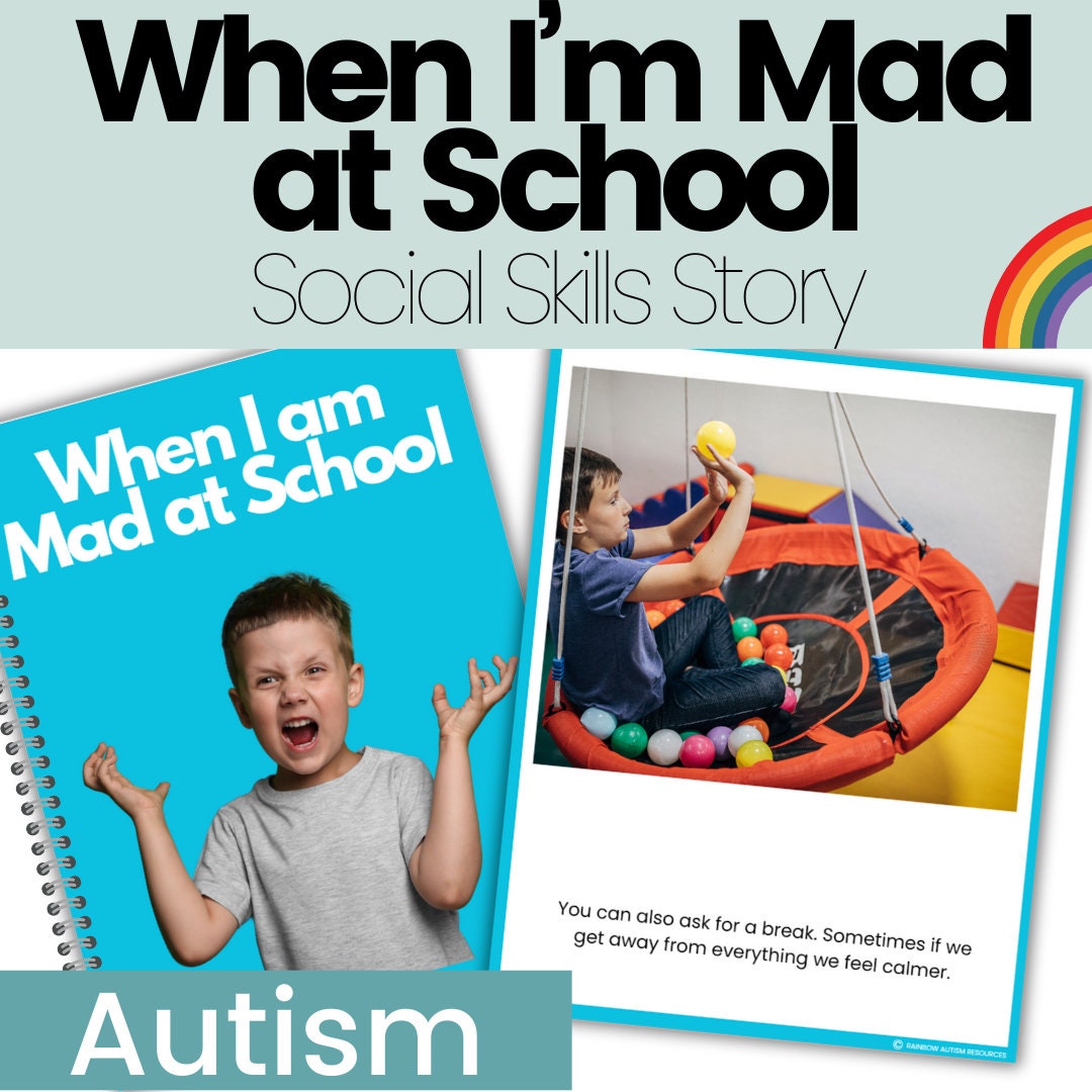 When I Am Mad at School Autism Social Skill Story Coping Skills When ...