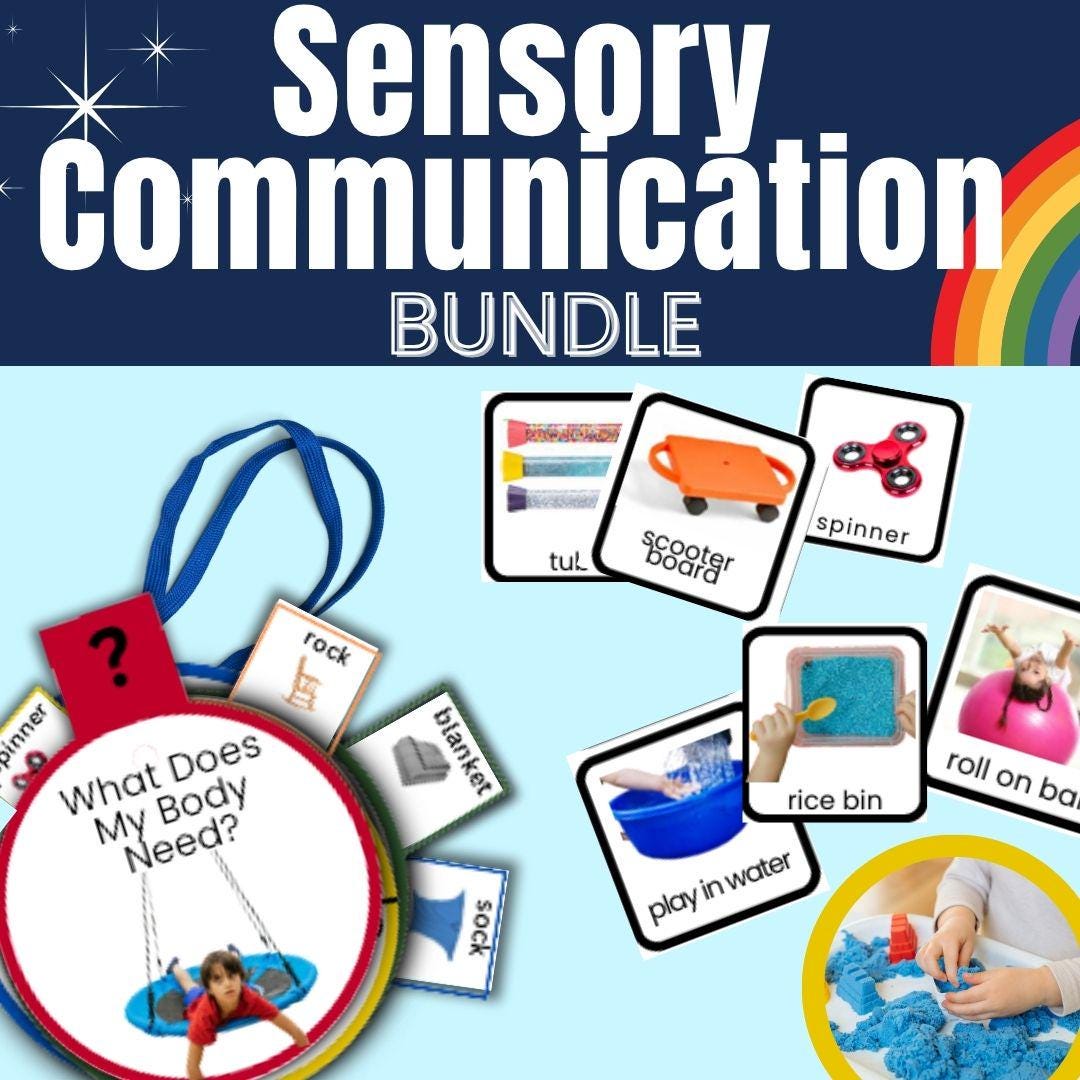 Sensory Needs Communication Bundle PECS Style Cards & Lanyard Cards - Etsy