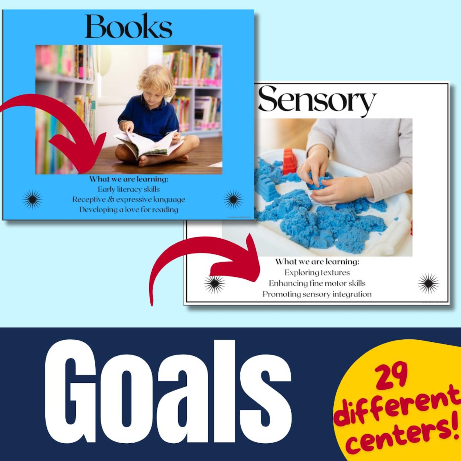 Center Signs With Goals & Realistic Photos for Preschool Pre-k ...