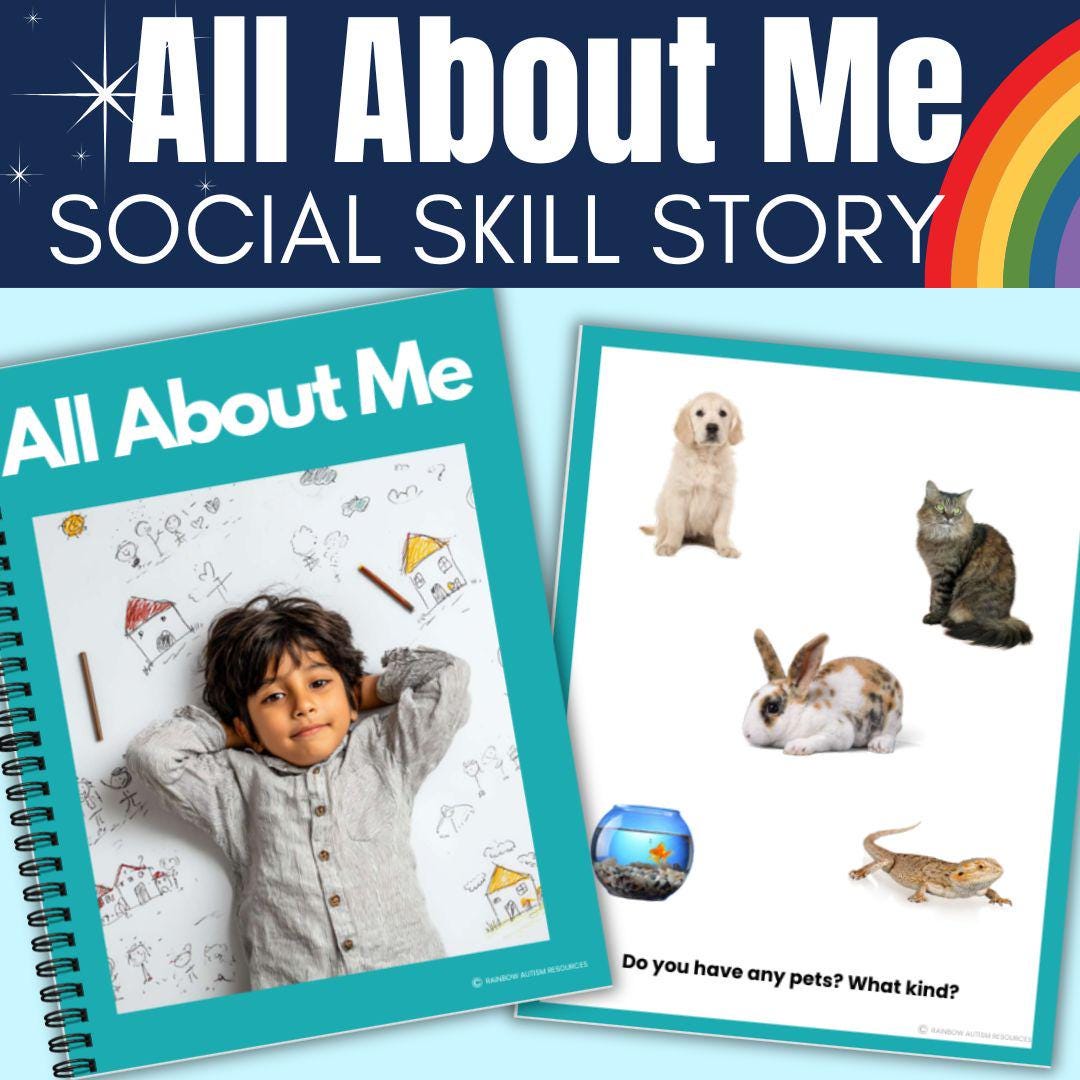 All About Me Social Story Aligned With ABLLS-R H5 Personal Information ...