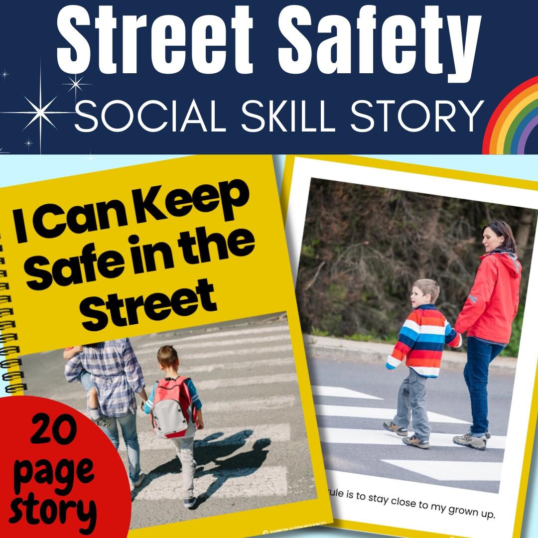 Crossing the Street Safely | Road Safety Rules Social Story With Real ...
