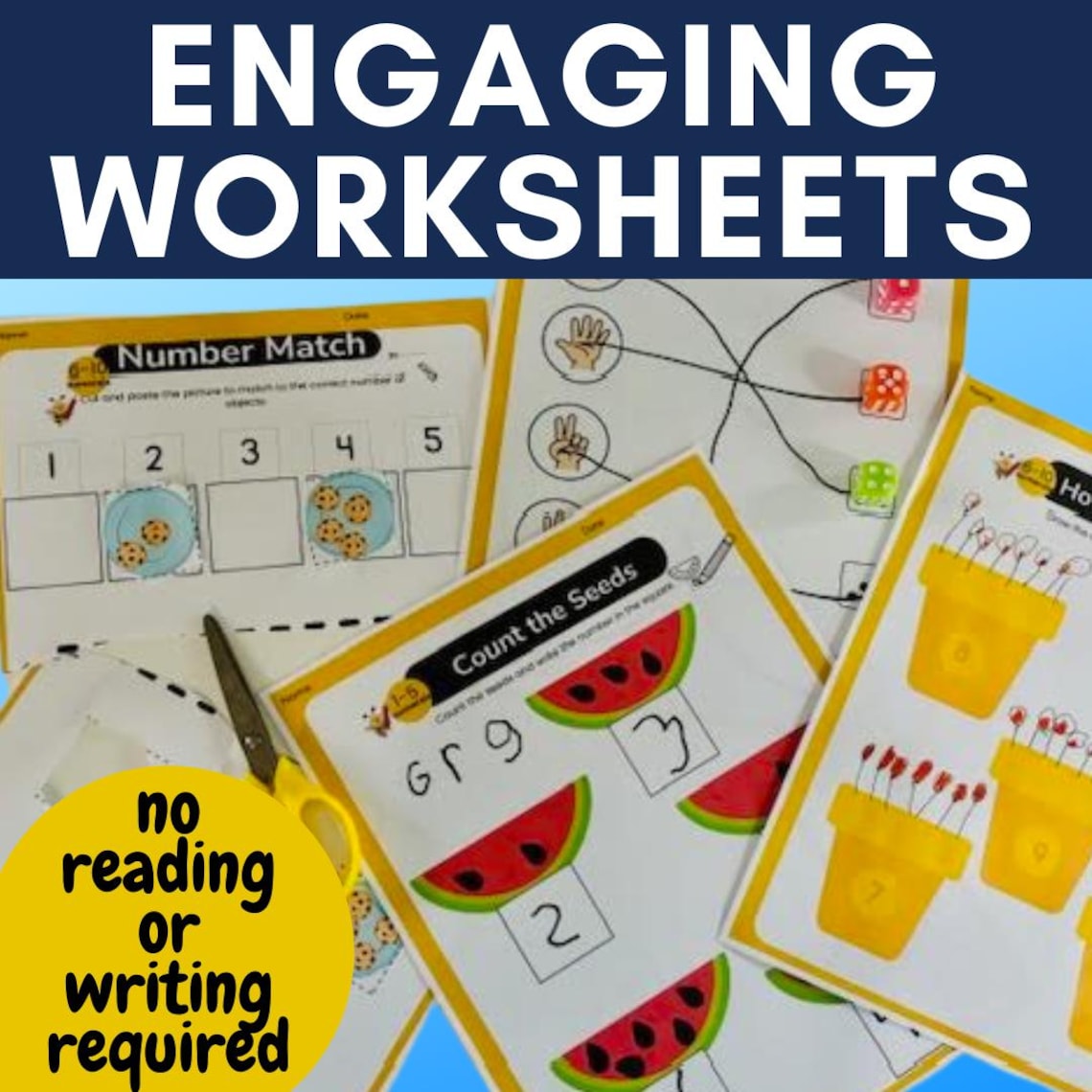 Counting 1-10 Worksheets Al With ABLLS R8 Match a Number to an Amount ...