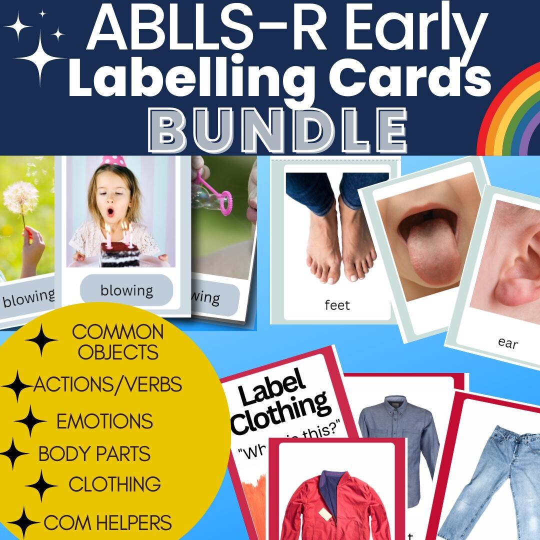 ABLLS Labelling Bundle Emotions Clothing Actions Common Objects & More ...