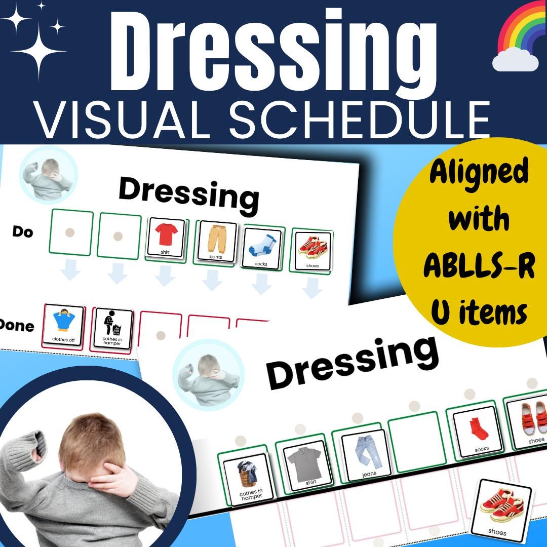 Getting Dressed Visual Schedule Autism Visual Supports Aligned W ABLLS ...