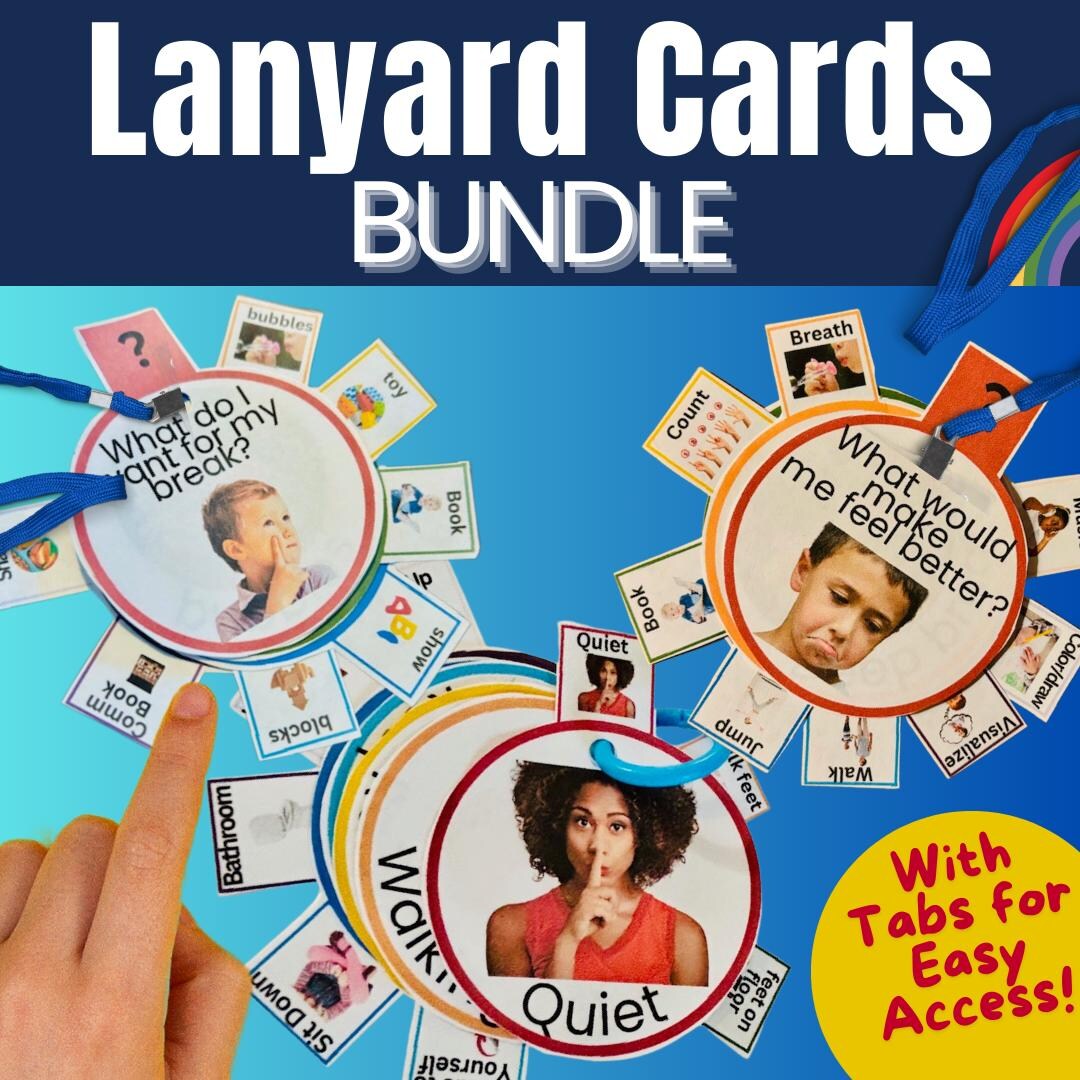 Autism Visual Support Lanyard Cards: Classroom Behavior & Calming ...