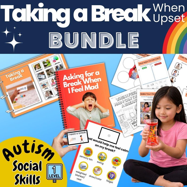 Asking for a Break When Upset Bundle Taking a Break Social Story ...