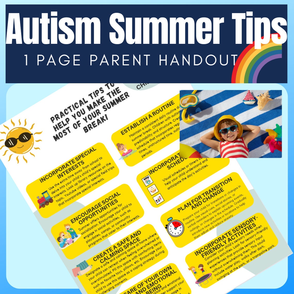 Autism Summer Visual Schedule & End of School Social Story Bundle ...