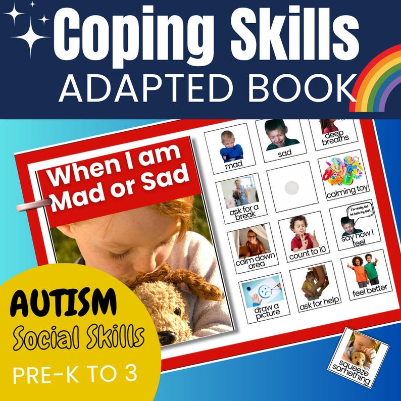Coping Skills Adapted Book for Autism | When I Get Mad SEL Emotional ...