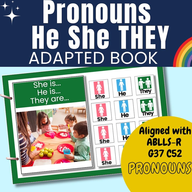 Pronouns They He & She Adapted Book Align W ABLLS-R C52 G37 Label and ...