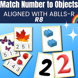 Matching Numbers to Objects Photo Picture Cards Aligned With ABLLS R8 ...