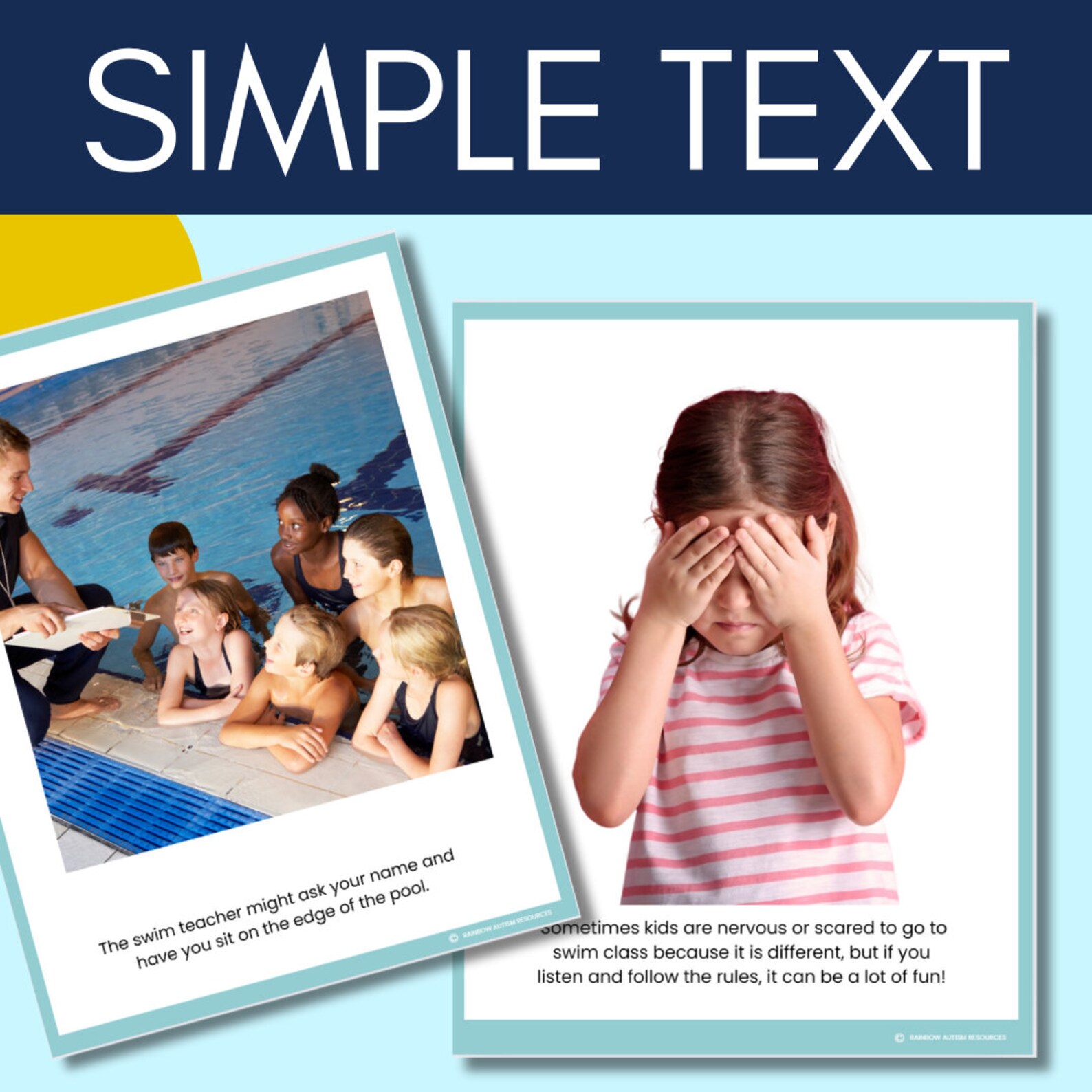 Going to Swim Class Autism Social Skill Story for Swimming Lesson ...