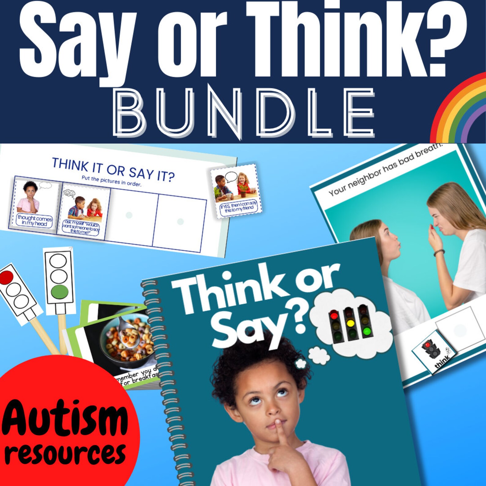 Say It or Think It Social Filter Autism Bundle Activities & Story - Etsy