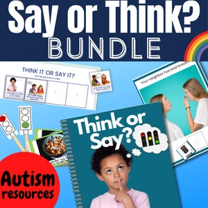 Say It or Think It Social Filter Autism Bundle Activities & Story - Etsy
