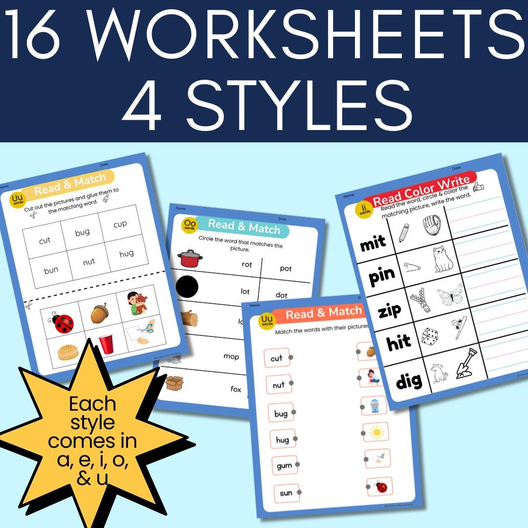 CVC Word Reading Worksheets With Reading Race Phonics Reading Activity ...