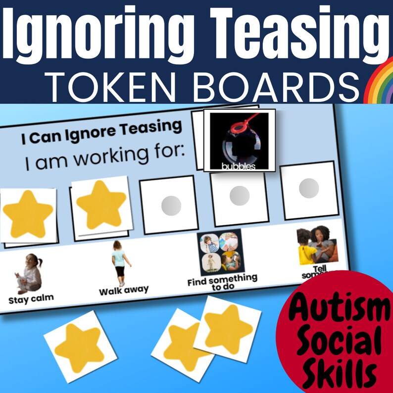 Ignoring Teasing Bundle Autism Social Skill Story & Token Board Reward ...